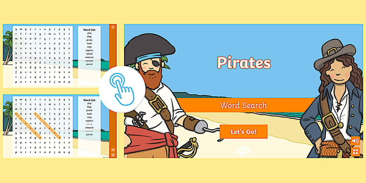 Interactive Pirates Word Search Activity | Twinkl Go!