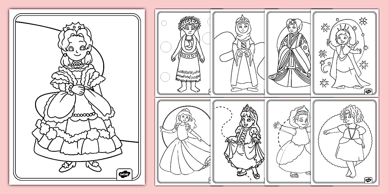 Princess Coloring Sheets (teacher made) - Twinkl