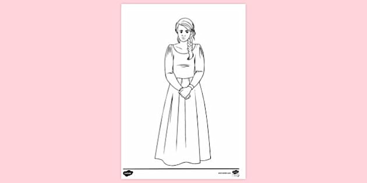 Georgiana Darcy Colouring Sheet | Colouring Sheets - Twinkl