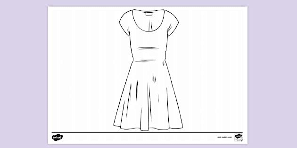 Summer Dress Colouring Sheet | Colouring Sheets | Twinkl