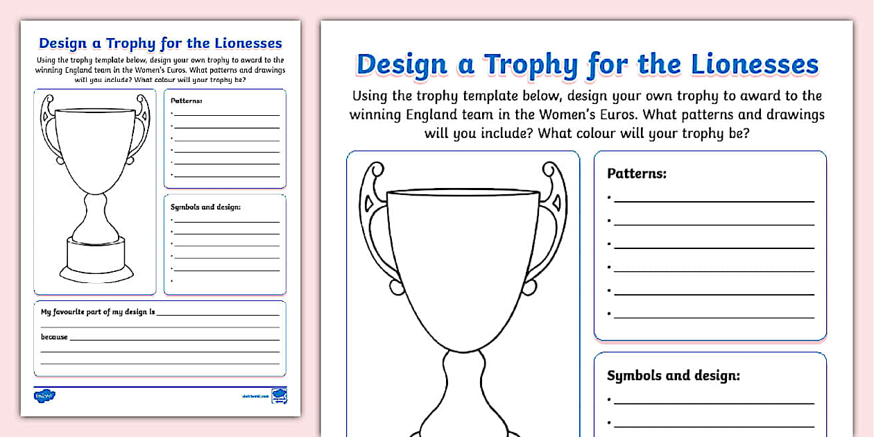 Design a Trophy for the Lionesses Worksheet (teacher made)