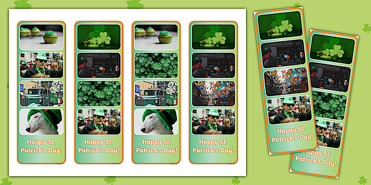 St. Patrick's Day Photo Strip Bookmarks