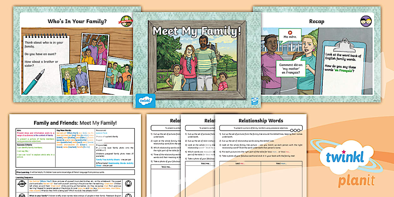 Family Tree in French - Meet My Family Lesson Pack
