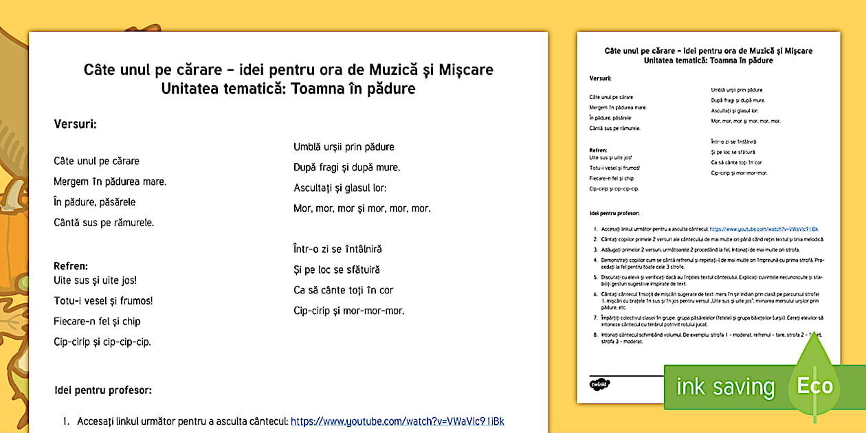 Câte unul pe cărare - Idei de activități