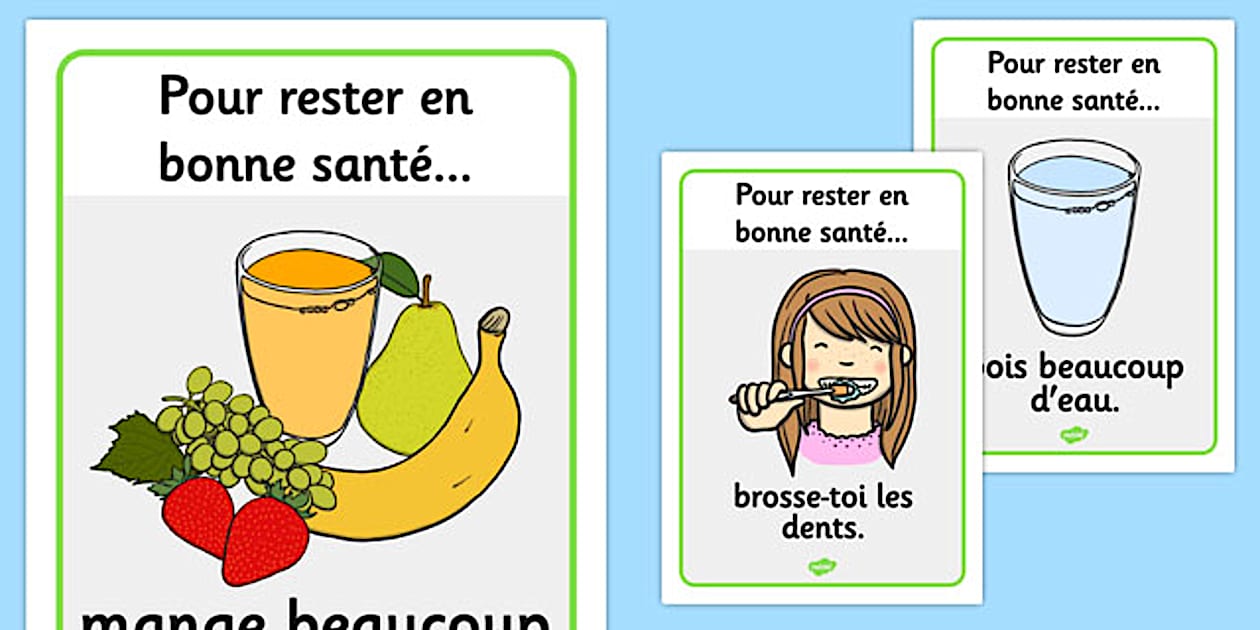 Health and Hygiene Display Posters French (teacher made)