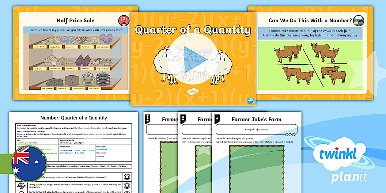 Year 2 Number: Quarters (2) Lesson (teacher made) - Twinkl
