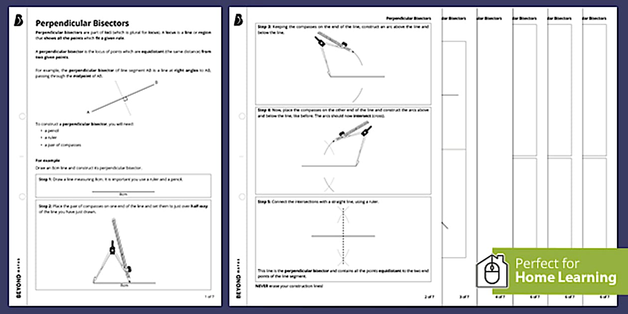 👉 Perpendicular Bisectors Worksheet - Home Learning