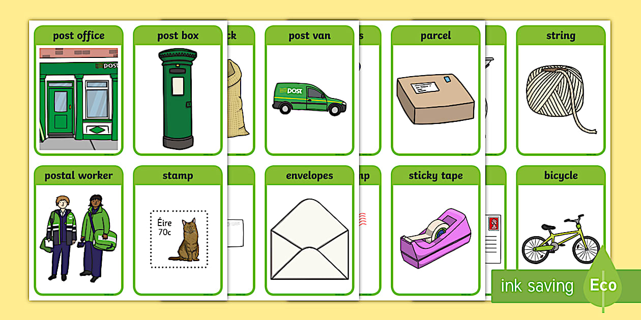 The Post Office Aistear Flashcards (teacher made) - Twinkl