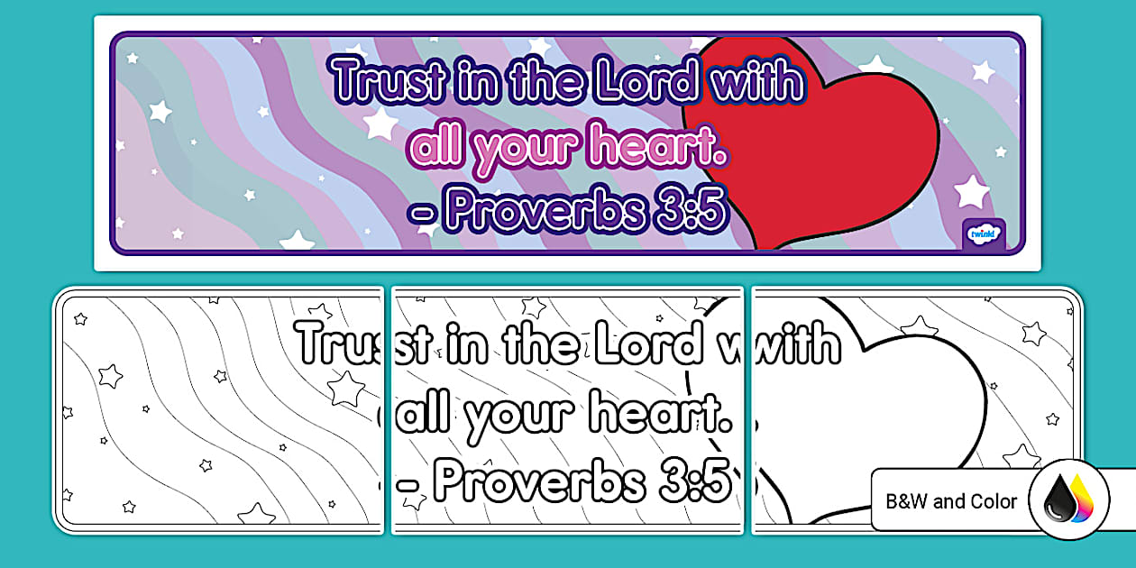 Proverbs 3:5 Memory Verse Banner (teacher made) - Twinkl