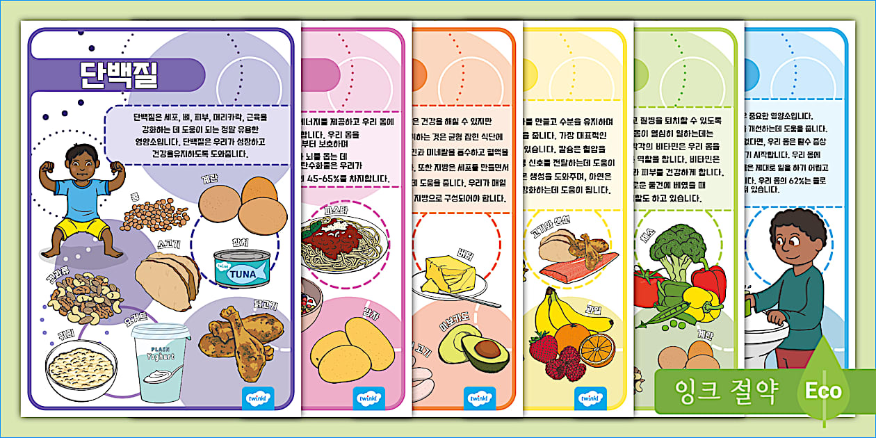 영양소 알아보기 디스플레이 포스터 Get to Know Your Nutrients Display Posters