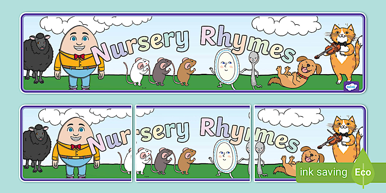 Nursery Rhymes Banner (teacher made) - Twinkl
