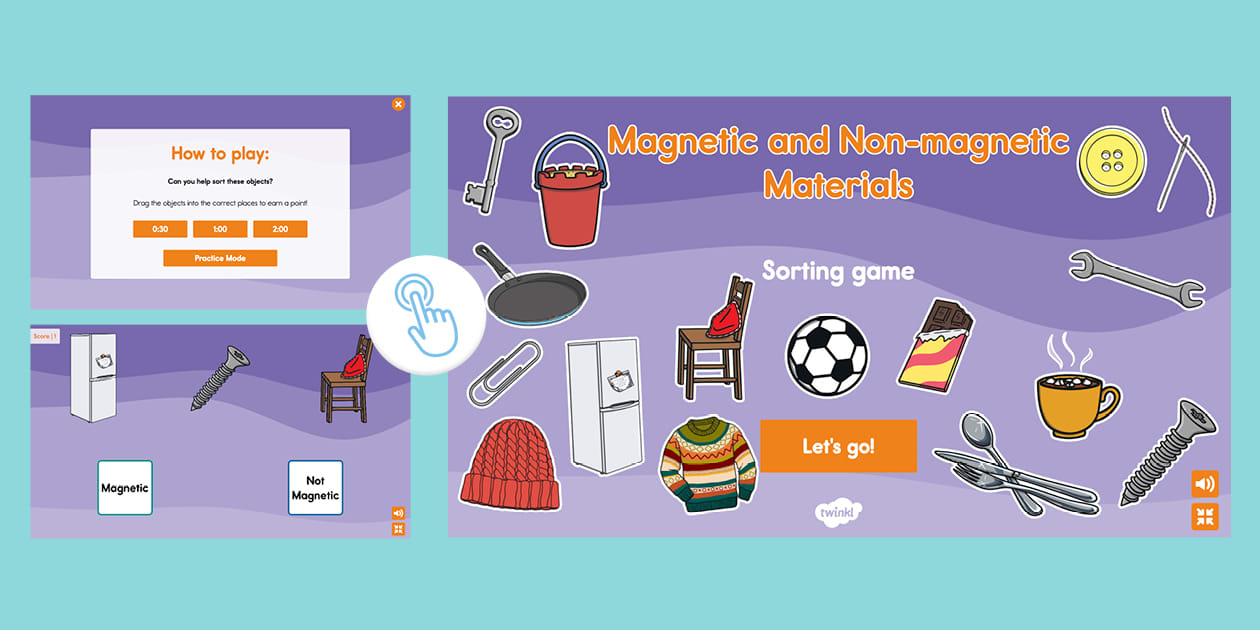Magnetic and Not Magnetic Materials Interactive Sorting Game