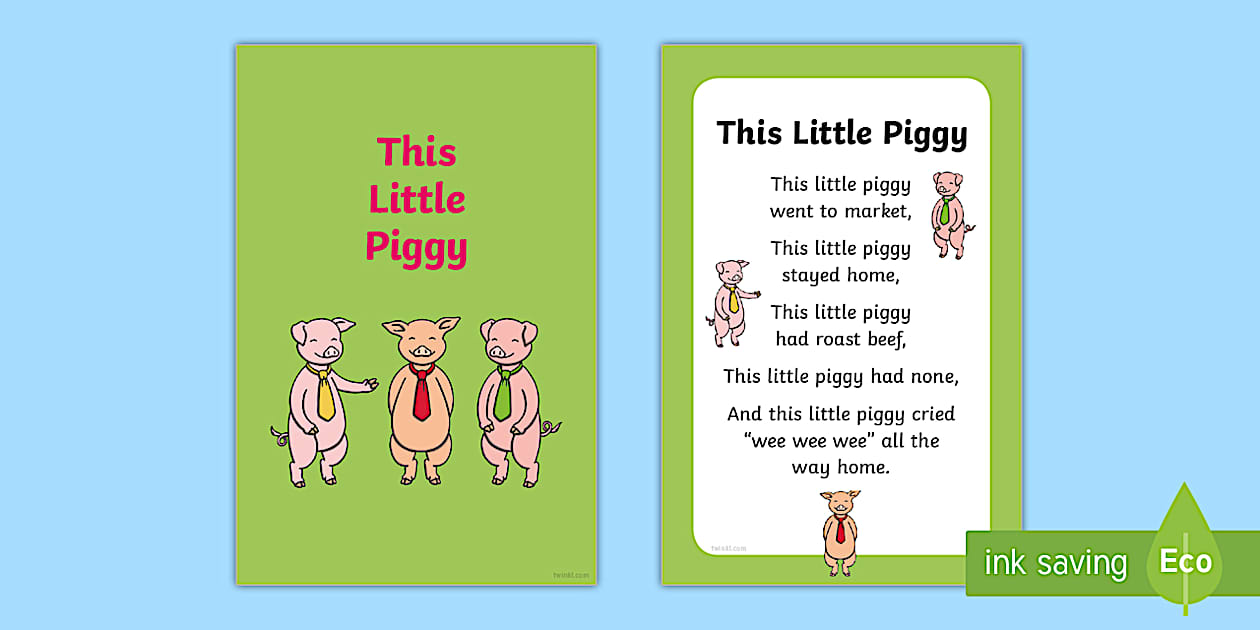 This Little Piggy Nursery Rhyme Printable (teacher made)