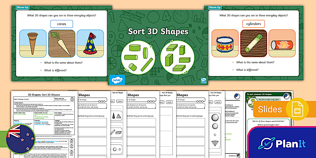 Phase 1 Space: 3D Shapes (Sort 3D Shapes) Lesson 6 - Twinkl