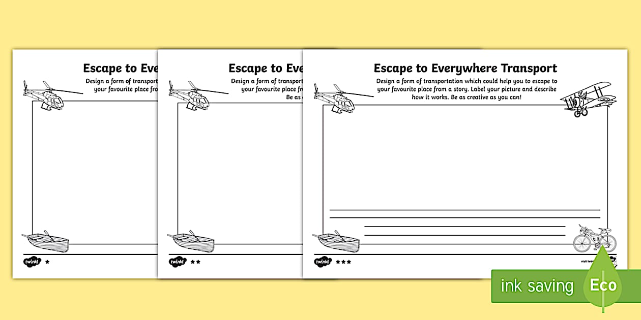 Transport Design Differentiated Activity (teacher made)