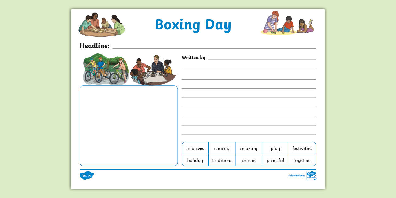 KS2 Boxing Day Recount Writing Template - Twinkl