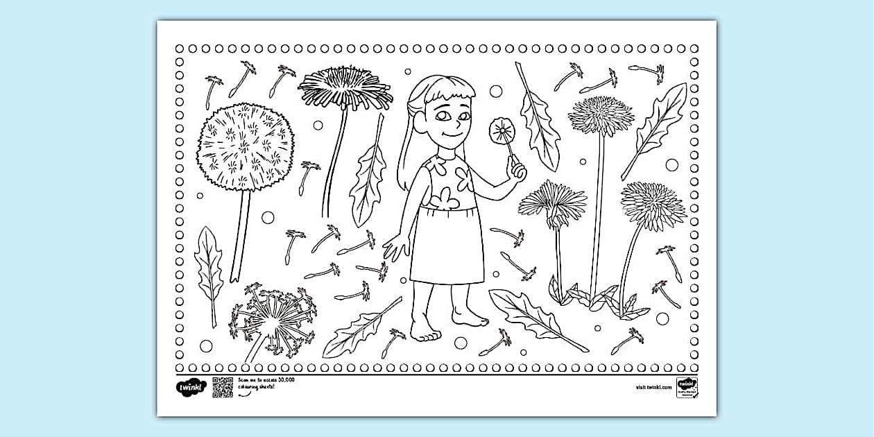 Dandelion Doodles Colouring Sheet (teacher made) - Twinkl