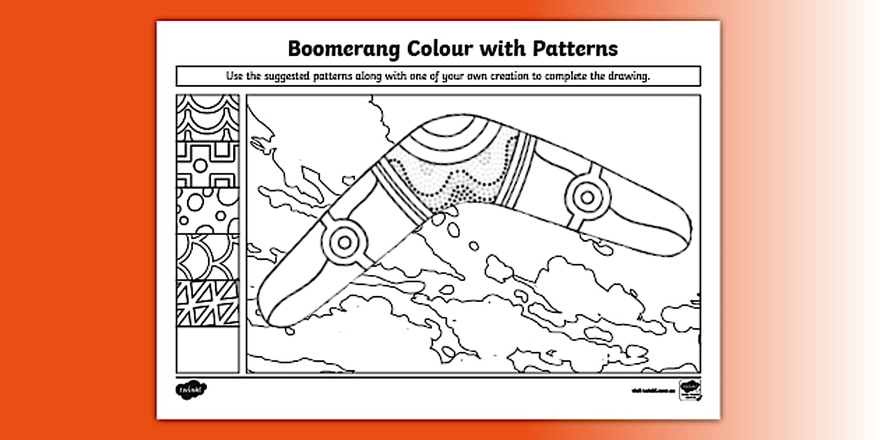 Boomerang Colour with Patterns Activity (teacher made)