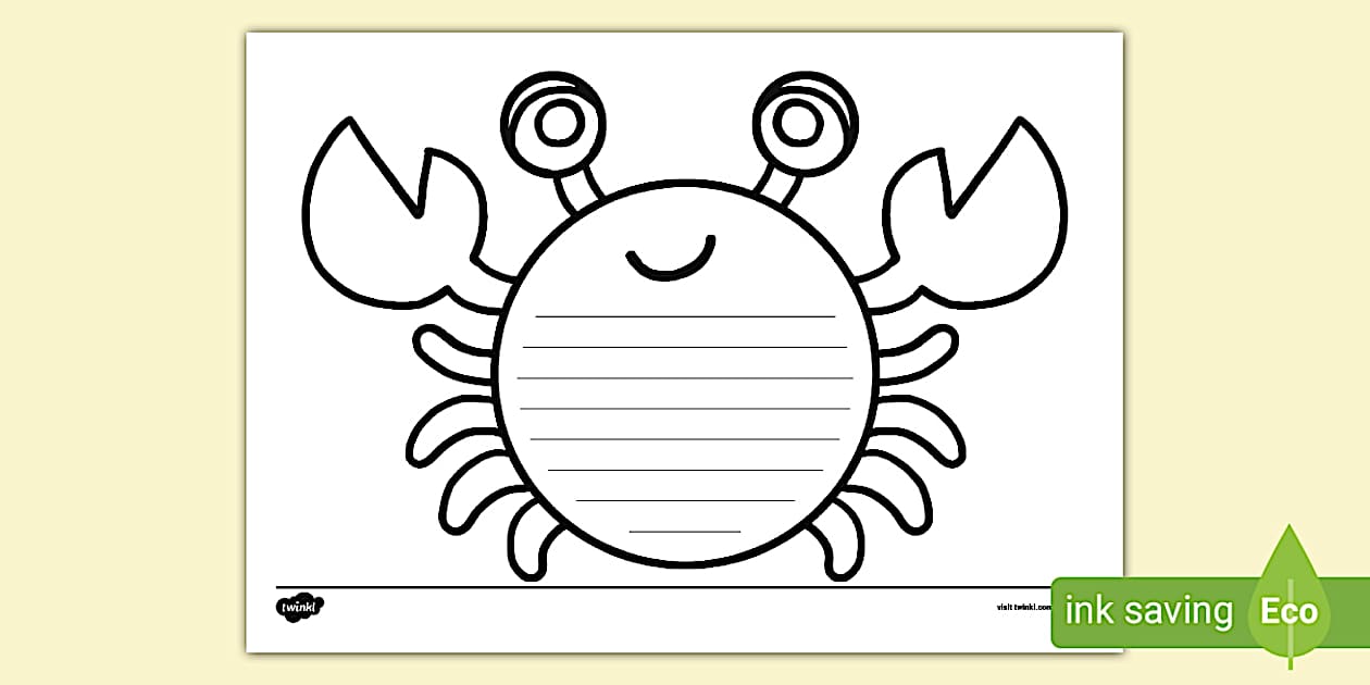 Friendly Crab Writing Frame (Teacher-Made) - Twinkl