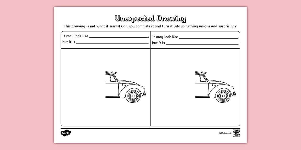 Car Unexpected Drawing Activity (teacher made) - Twinkl