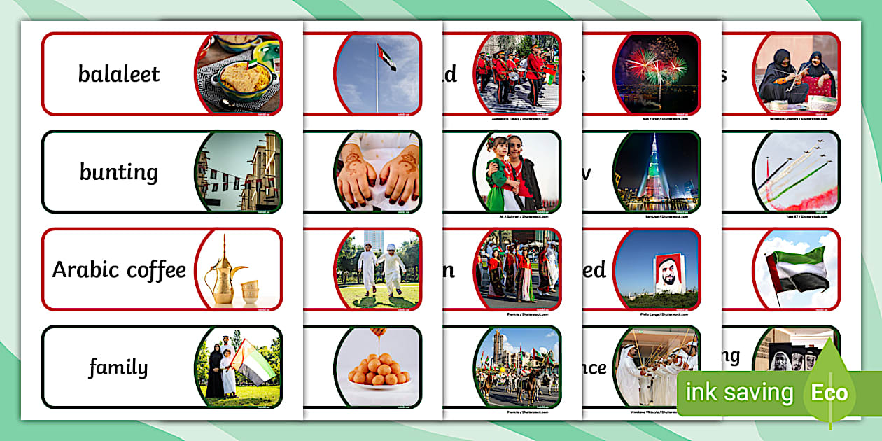 UAE National Day Word Cards (teacher made) - Twinkl