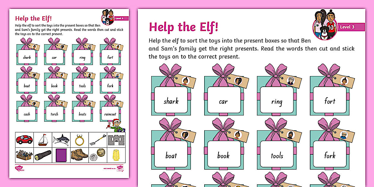 Christmas Level 3 Help the Elf! Worksheet