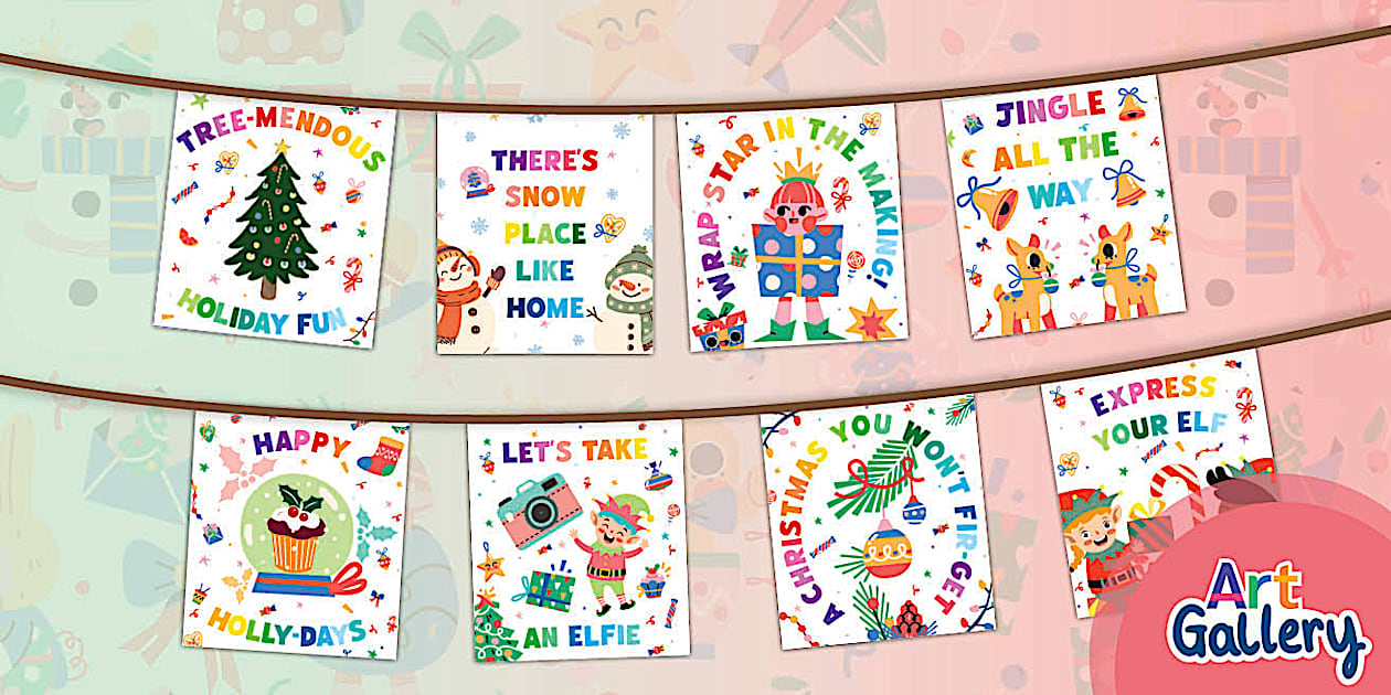 Funny Christmas Display Bunting | Twinkl Art Gallery
