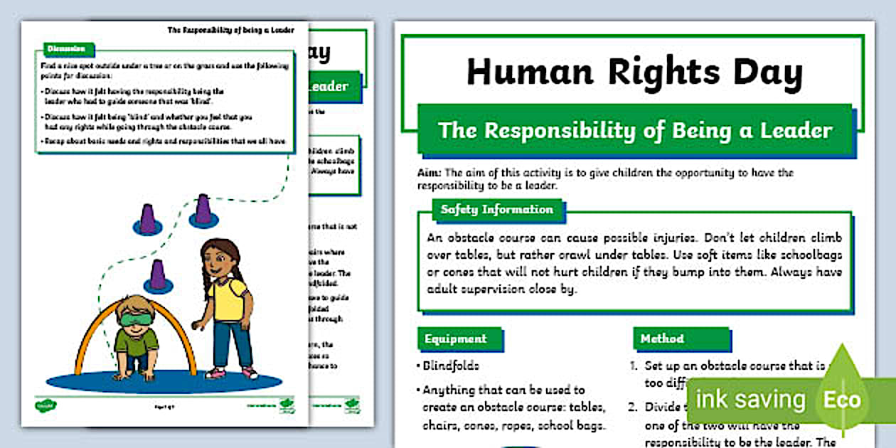 Human Rights Day - Leading Instruction Sheet - Twinkl