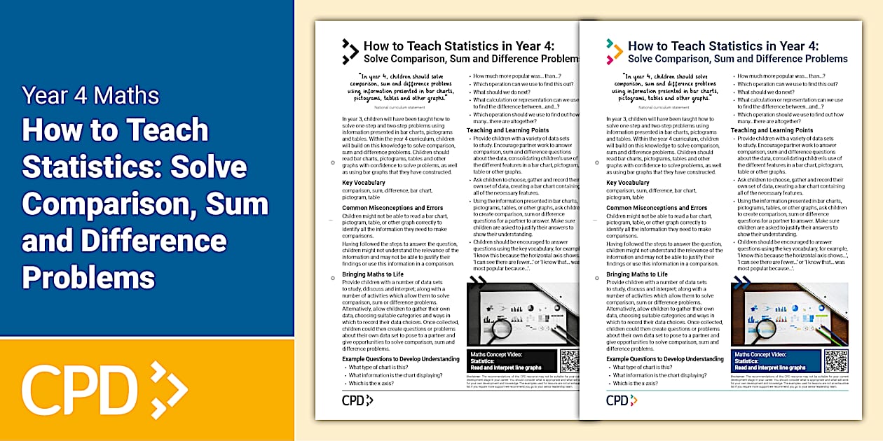 How to Teach Statistics in Year 4: Solve Comparison, Sum and Difference