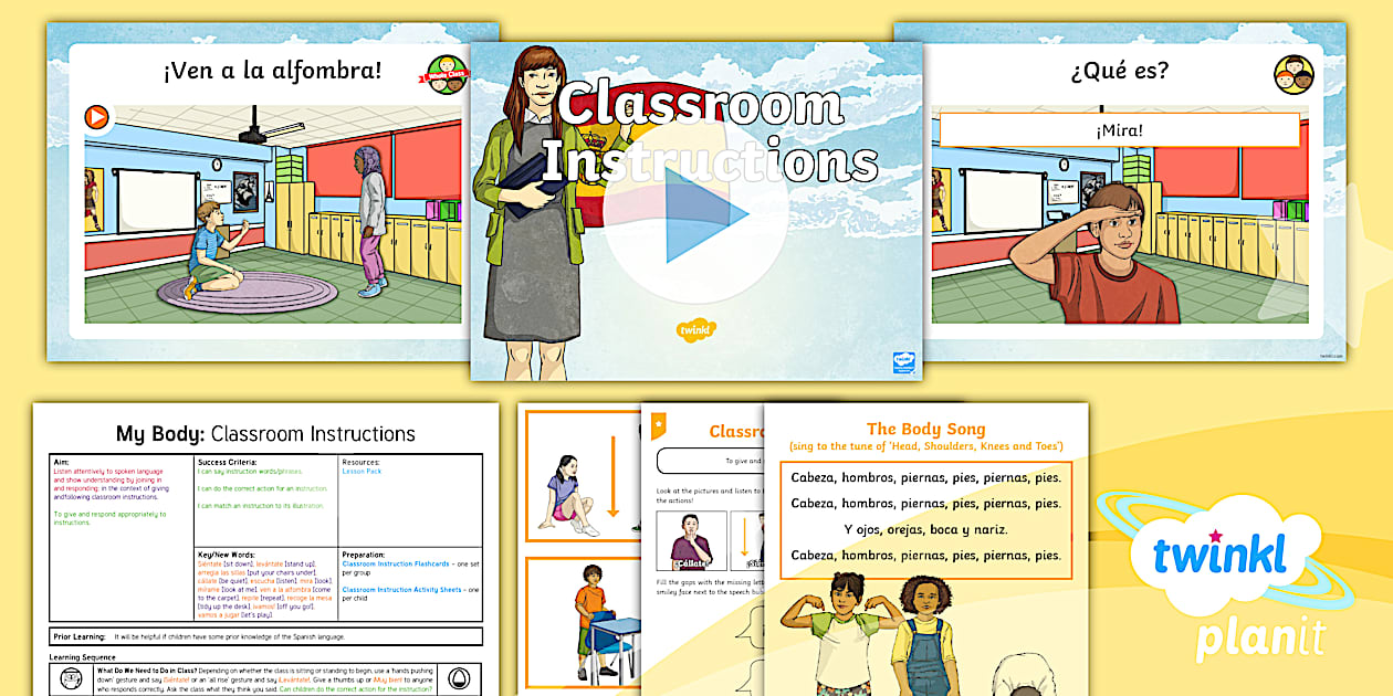 Spanish Classroom Commands - Classroom Instructions Pack