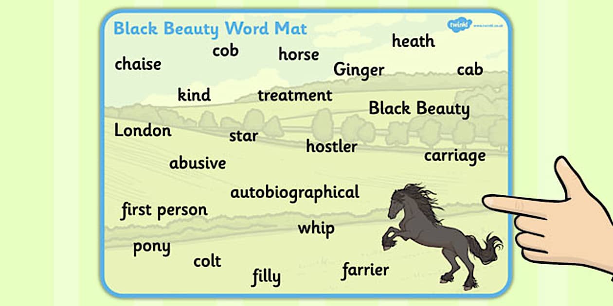 Editable Black Beauty Word Mat (teacher made) - Twinkl