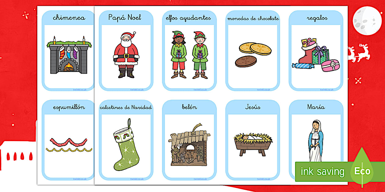 Tarjetas de vocabulario: Las tradiciones navideñas | Twinkl