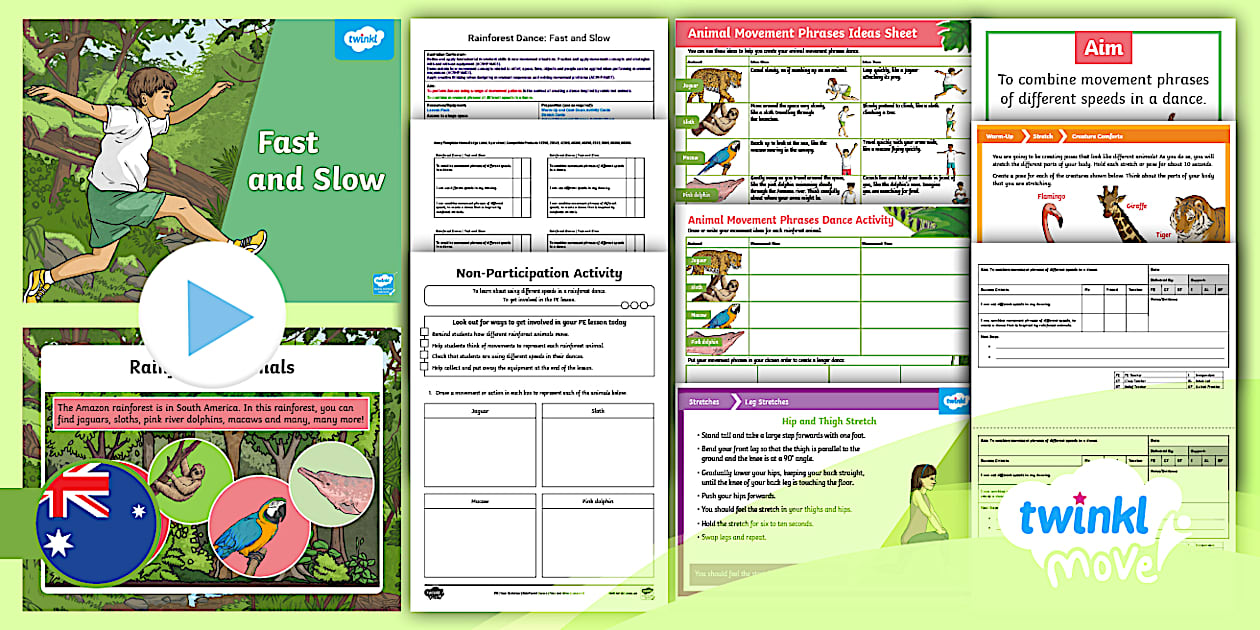 Move PE: Year 3 Rainforest Dance: Lesson 3: Fast and Slow