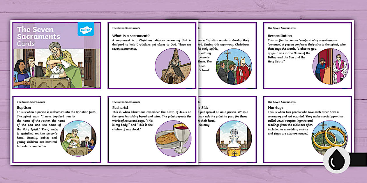 The Seven Sacraments Cards (teacher made) - Twinkl