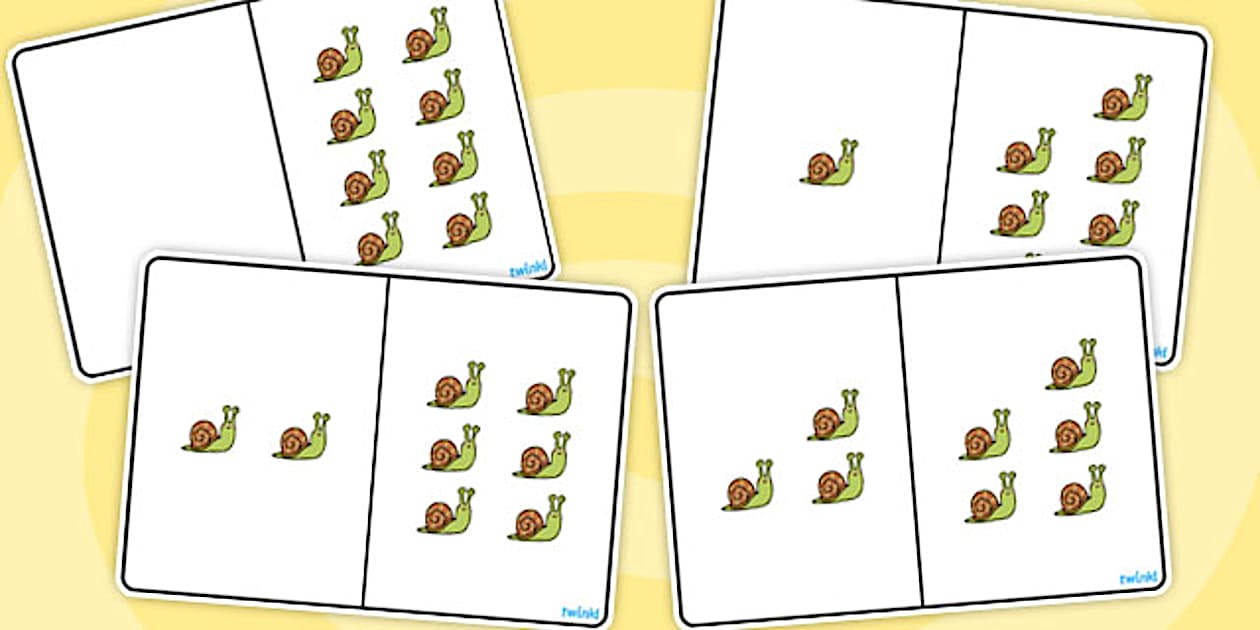 Snail Counting Number Bonds to 8 (Teacher-Made) - Twinkl