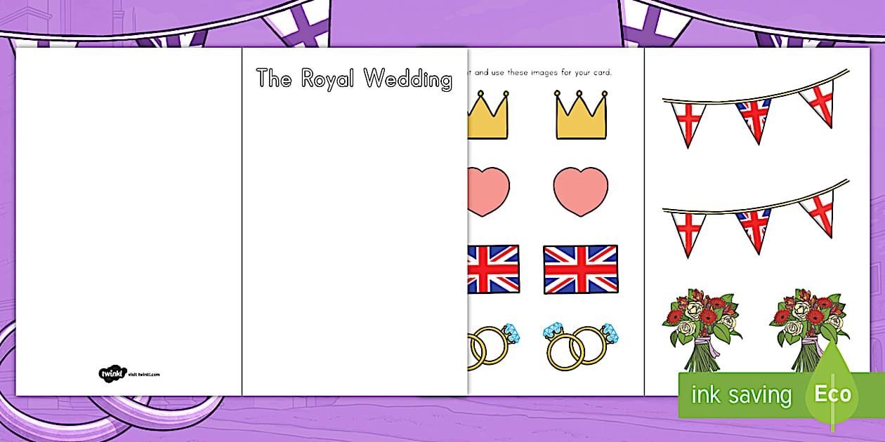 Design a Royal Wedding Card Activity Worksheet - Twinkl