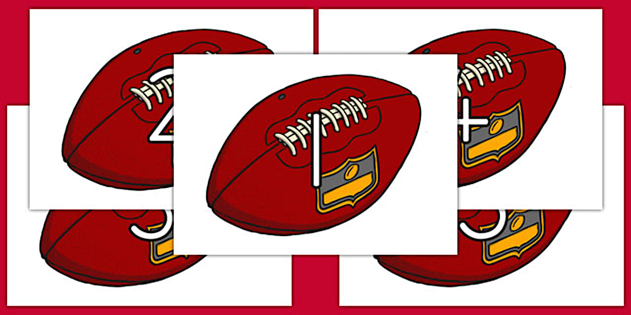 Numbers 1-30 on Footballs (Teacher-Made) - Twinkl