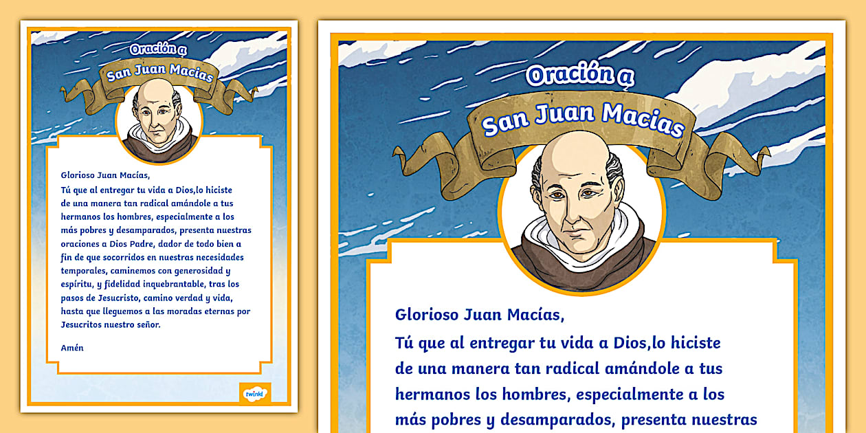 Oración a San Juan Macias | Materiales Educativos Twinkl