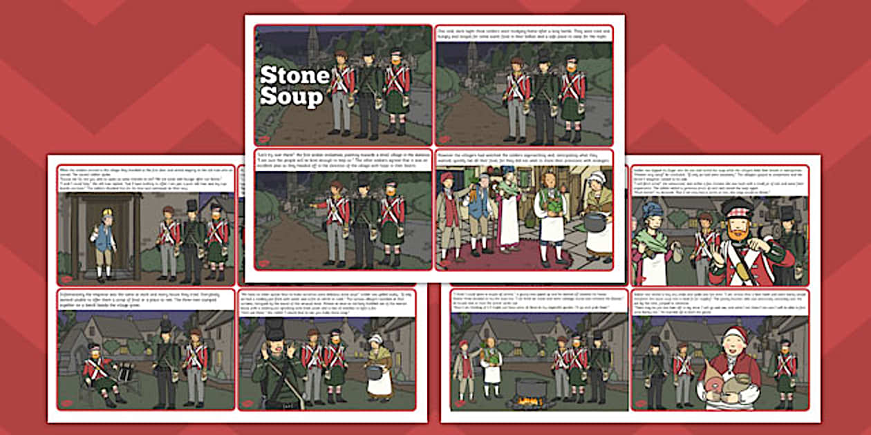 Stone Soup Story Cards (teacher made) - Twinkl