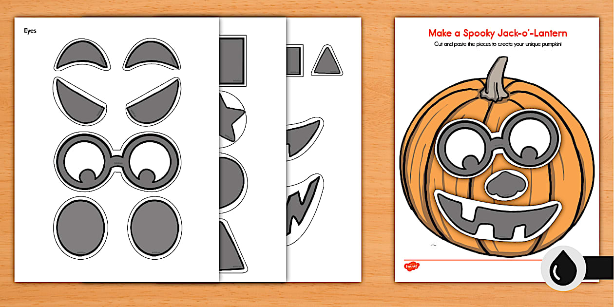 Halloween Jack-o'-Lantern Cutting Skills Activity - Twinkl