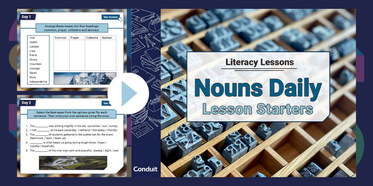 Literacy Lessons: Nouns Daily Lesson Starters (Teacher-Made)