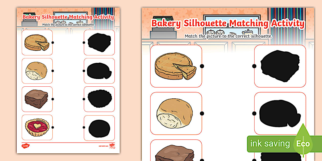 Bakery Silhouette Matching Activity (Teacher-Made) - Twinkl