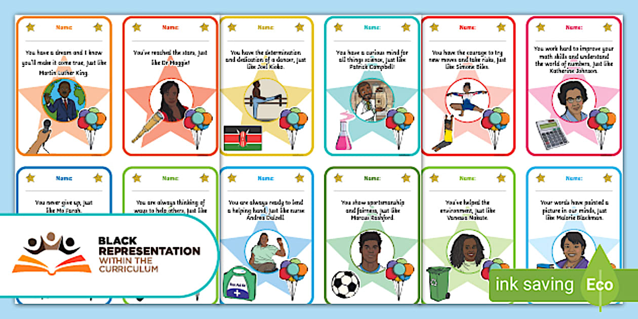 Black Representation: KS1 Praise Cards (Teacher-Made)