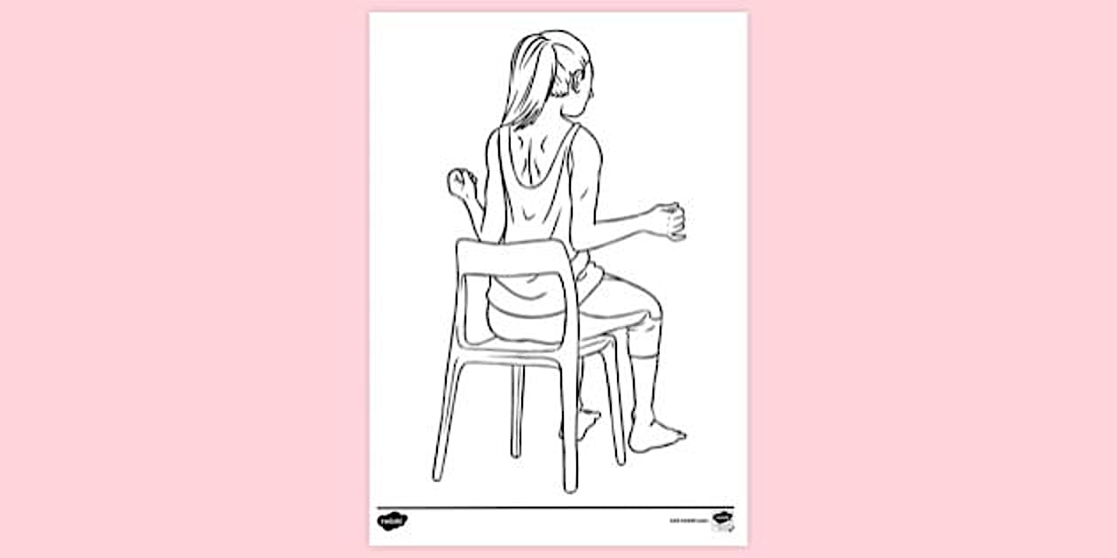 Desk Exercise Shoulder Squeeze Colouring | Colouring Sheets