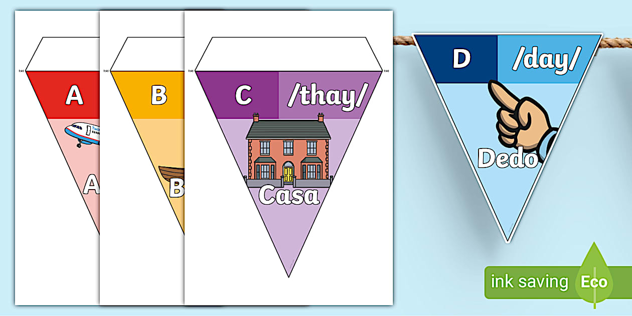 Spanish Alphabet Bunting (teacher made) - Twinkl