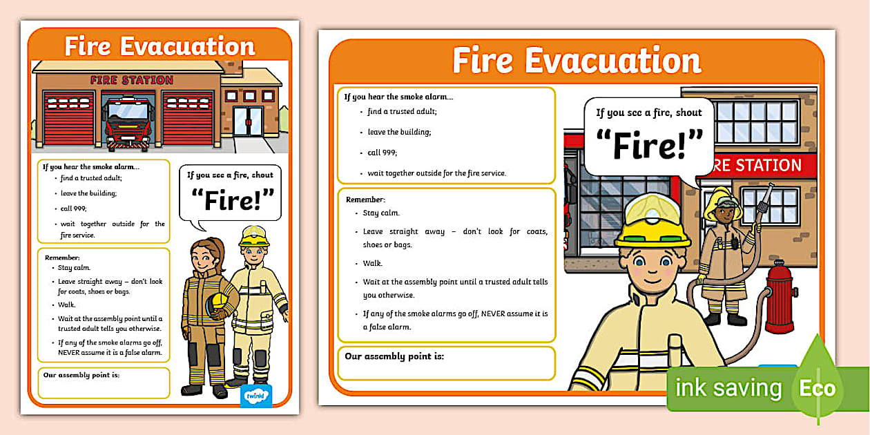 Editable Childminder Fire Evacuation Procedure A4 Display Poster