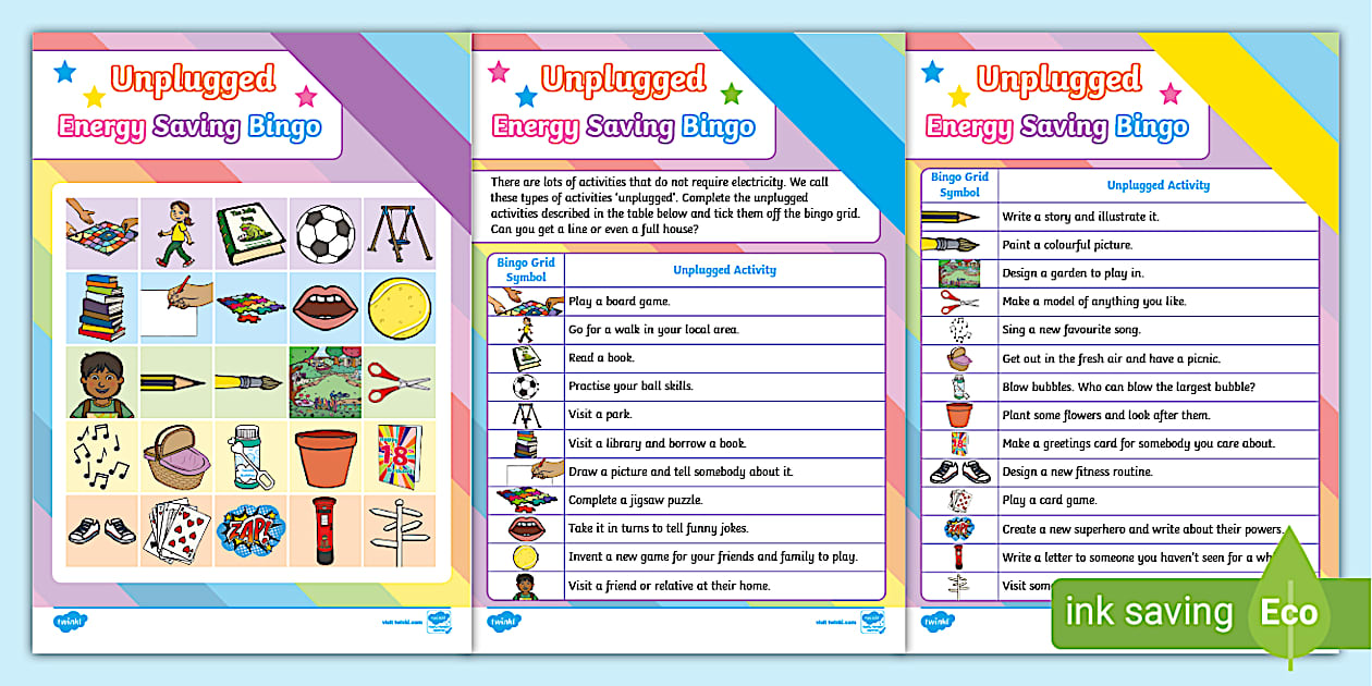 Unplugged Energy Saving Bingo Game (teacher made) - Twinkl