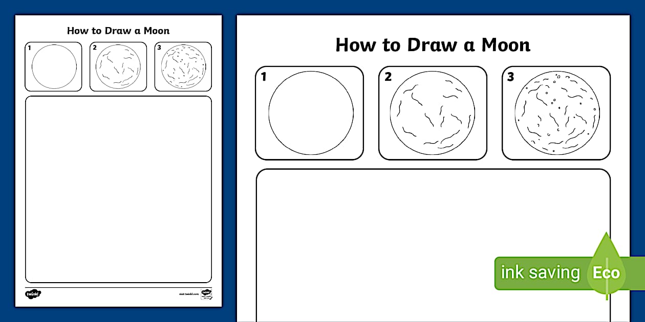 How to Draw a Moon Activity (teacher made) - Twinkl