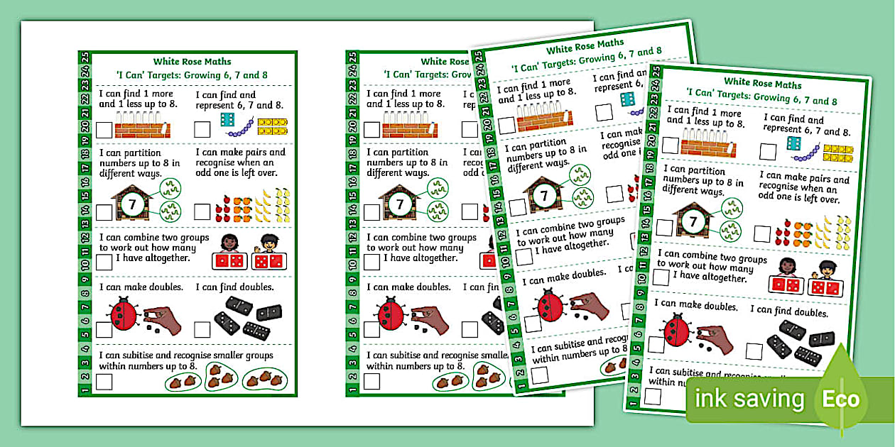 👉 EYFS Maths Targets: White Rose Maths Growing 6, 7 and 8
