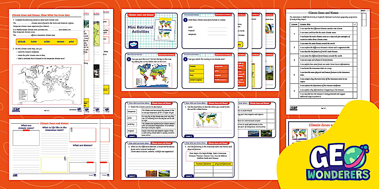 Geo Wonderers LKS2 Climate Zones Assessment Pack. - Twinkl